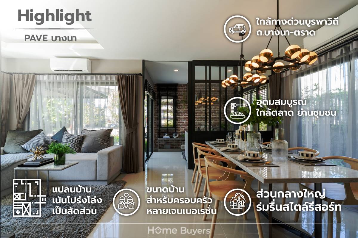 เพฟ บางนา Pave Bangna บ้านเดี่ยวสไตล์โมเดิร์น เริ่มต้น 4.69 ล้านบาท